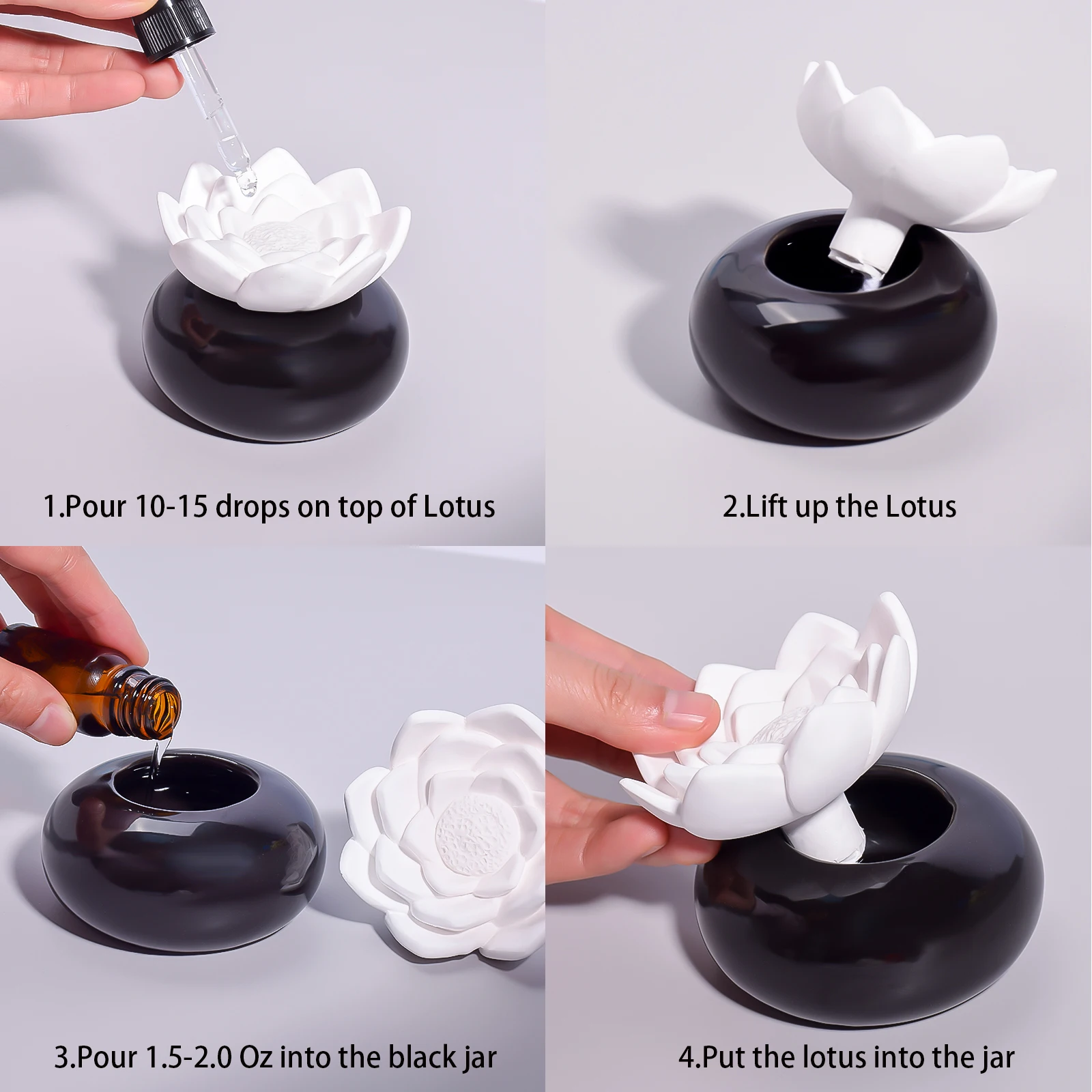 Porcelain Flower Oil Diffuser Flower Diffuser Ceramic Stone Ceramic Flower Diffuser with ...