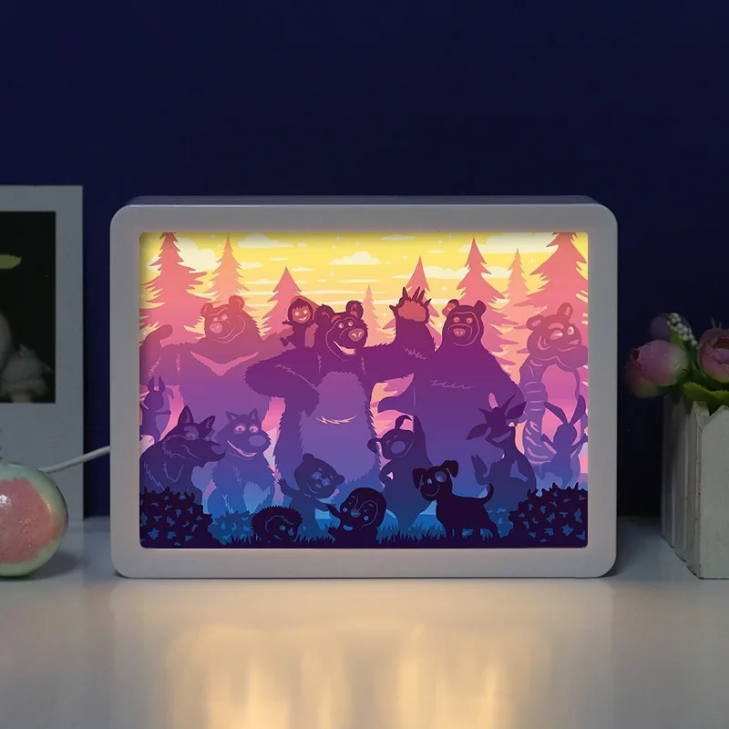 Cartoon Box Masha And The Bear Shadow Box Frame Plastic Frames For ...