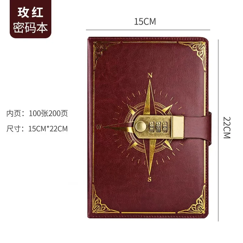Wholesale A5 200Page Retro Password Book with Lock and Pen Diary ...