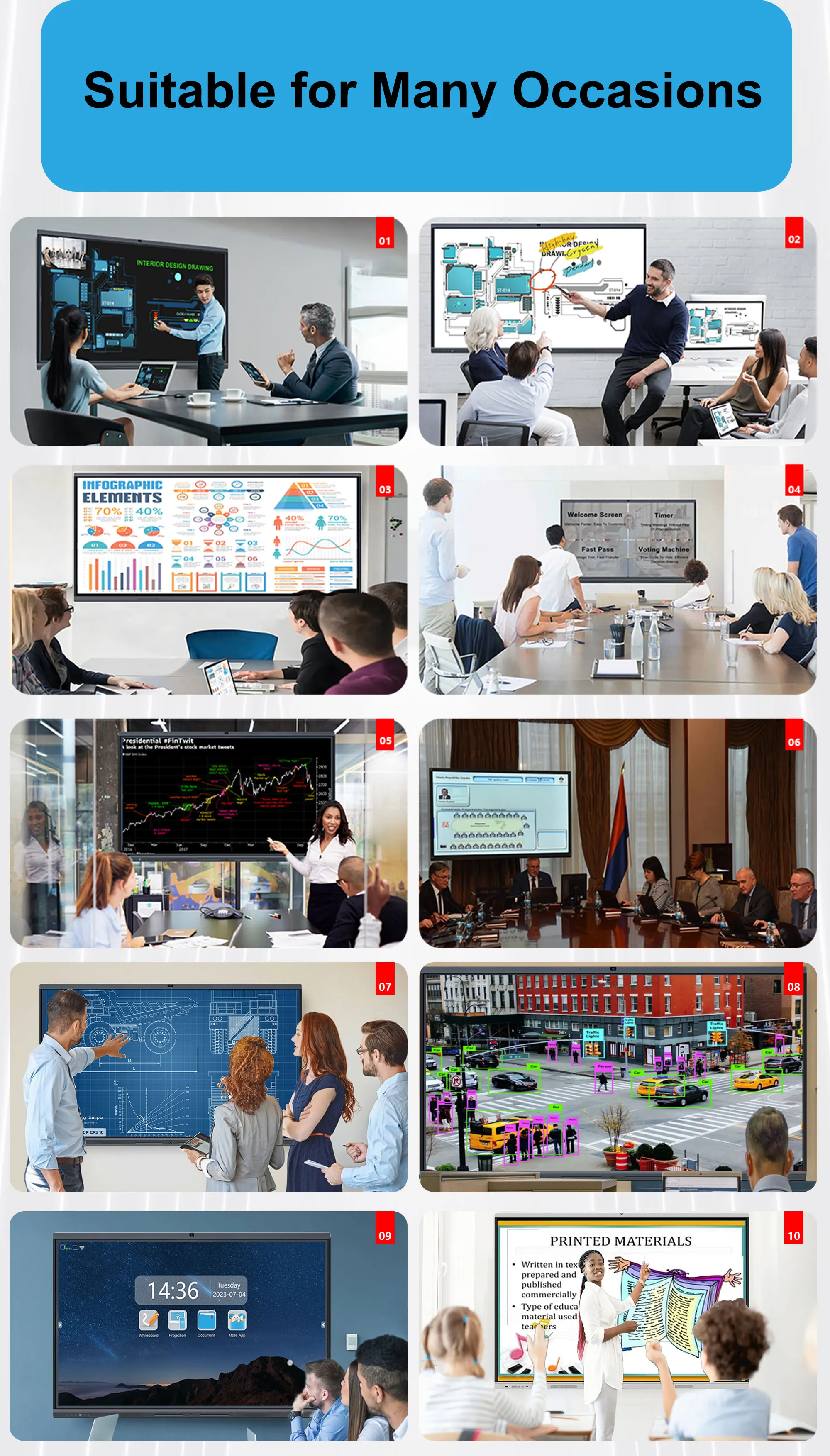 86 Inch Interactive LCD Panels - Smart Education & Meetings