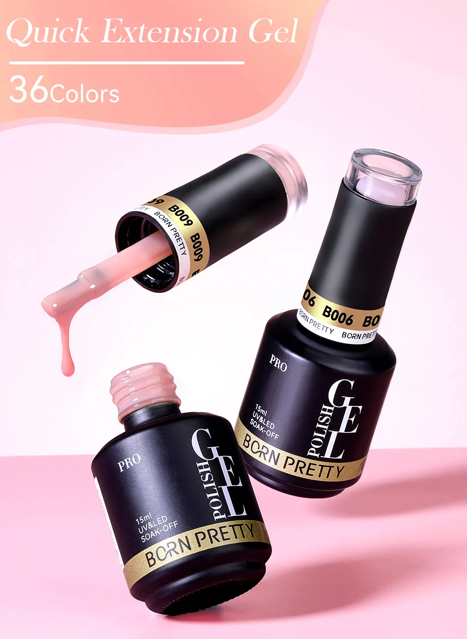 BORN PRETTY PRO Biab Build Gel Color HEMA Free Low Heat Quick Extension ...