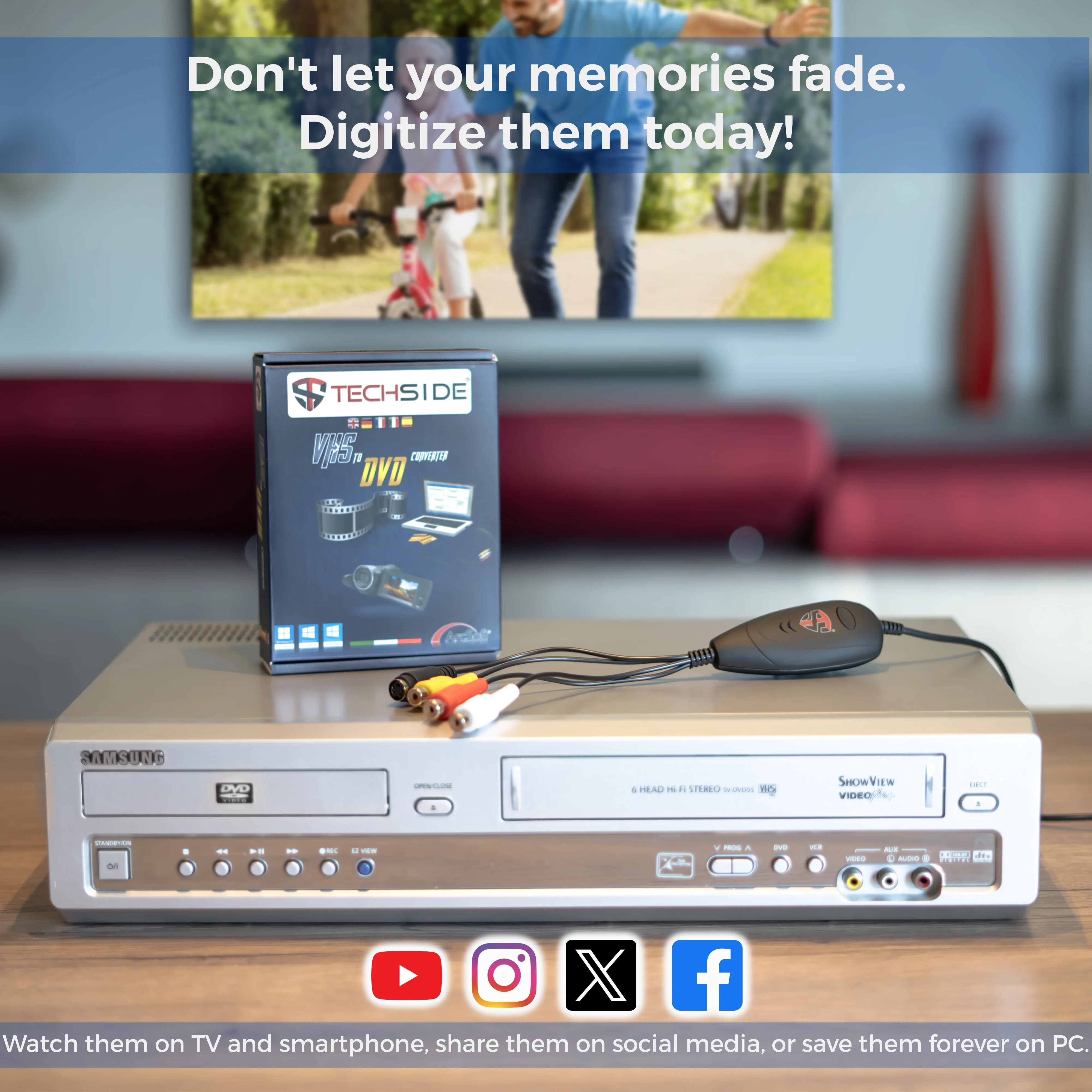 TechSide Video Grabber 2025 AV to for Converter USB 2.0 Hi8/DVD ...