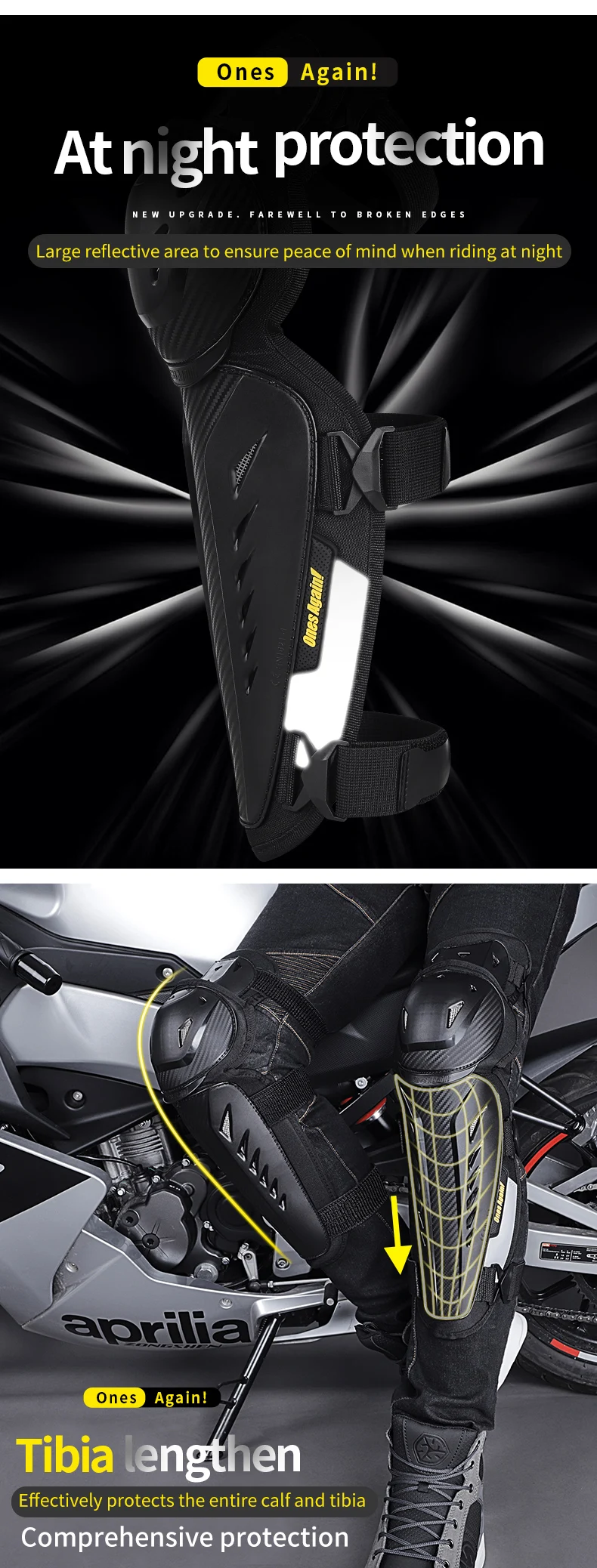 4 Pcs Strap on Motocross Protective Leg Safety Pads