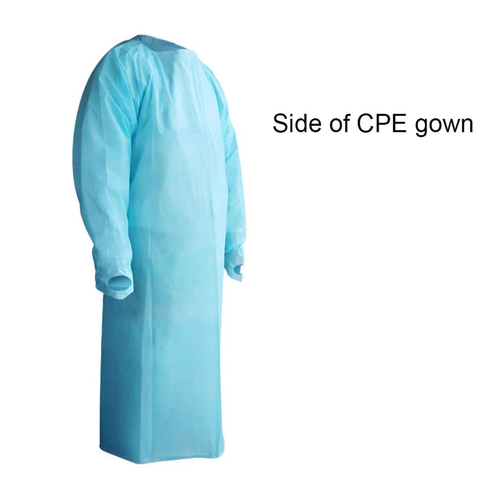 Disposable Plastic Apron Level 3 Disposable Cpe Gown With Thumb Hook ...