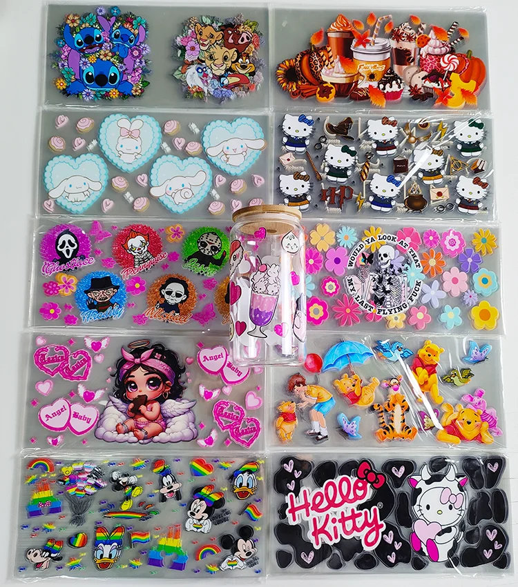 Factory 3d Wraps Transfer For 16oz Glass Can Printing Uvdtf Uv Dtf ...