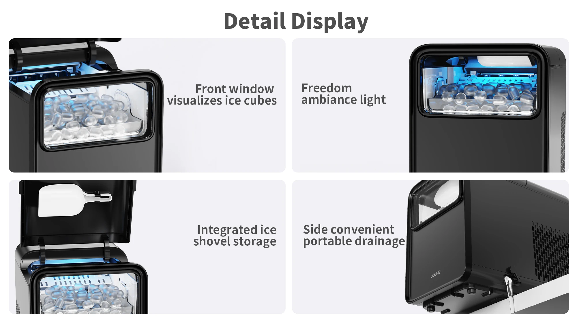 DOUHE Mini Ice Maker - Efficient Ice Production at Home