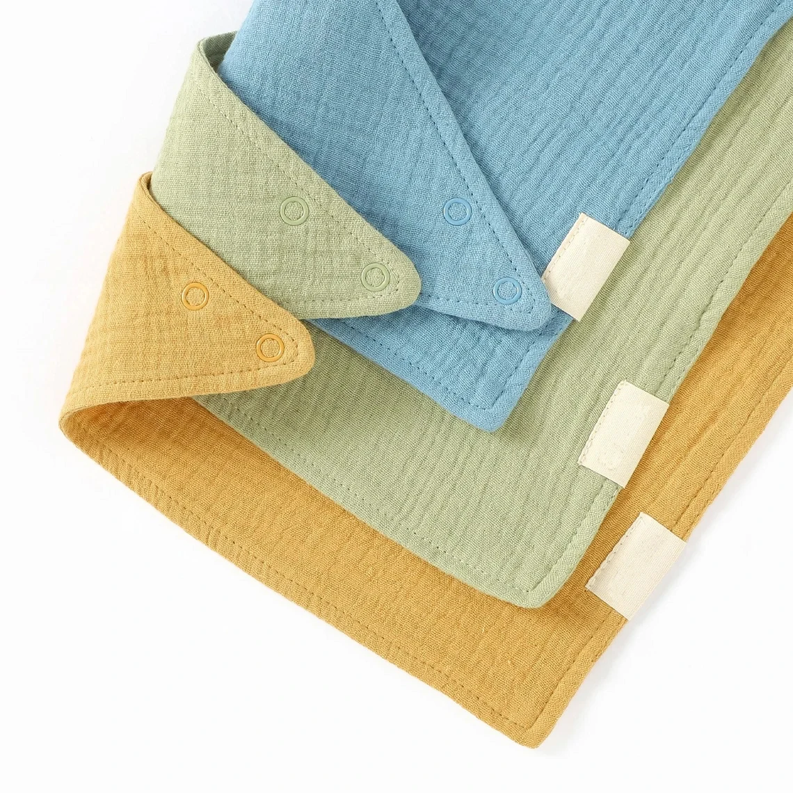 Adjustable Muslin Baby Bandana Drool Bibs - 100% Organic Cotton