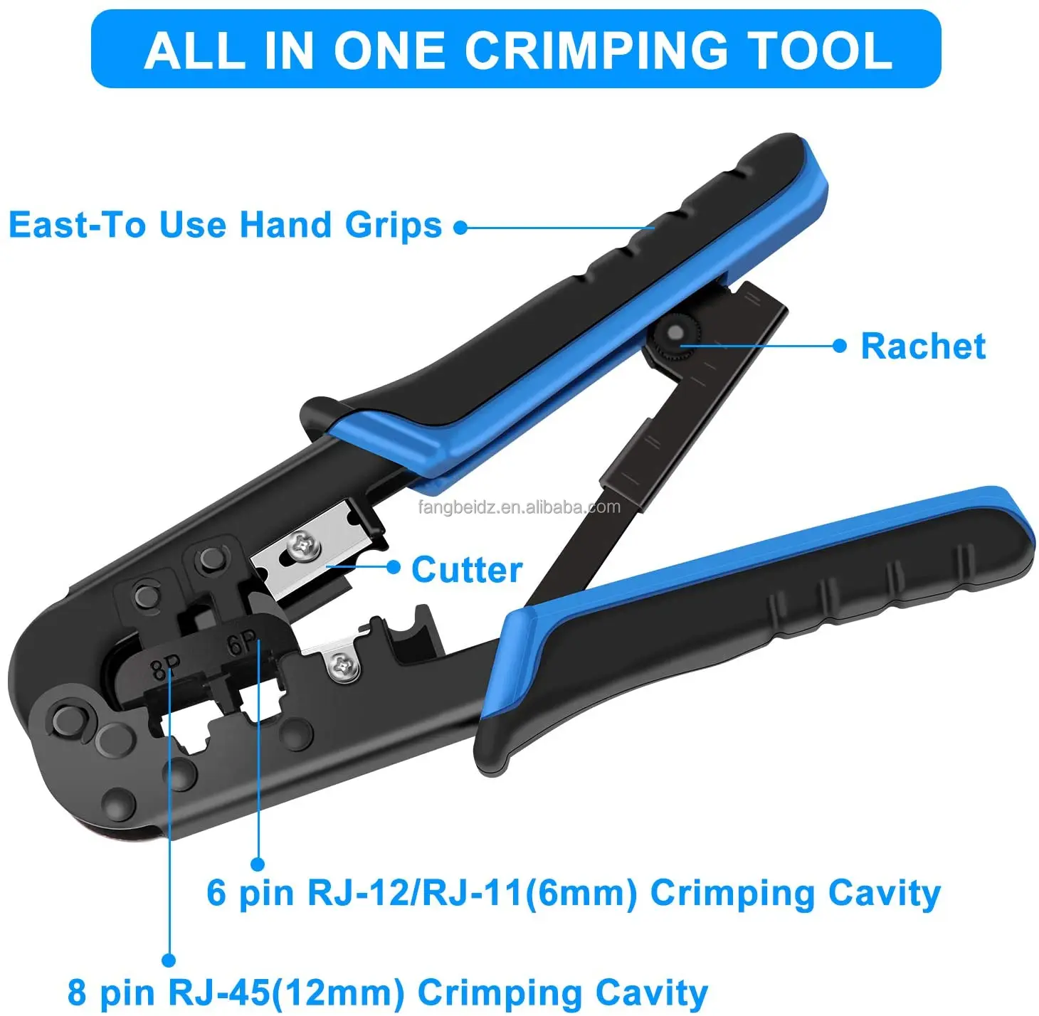 Rj45 Crimping Tool Kit Ethernet Crimp Tool Set Crimp Cut And Strip Tool ...