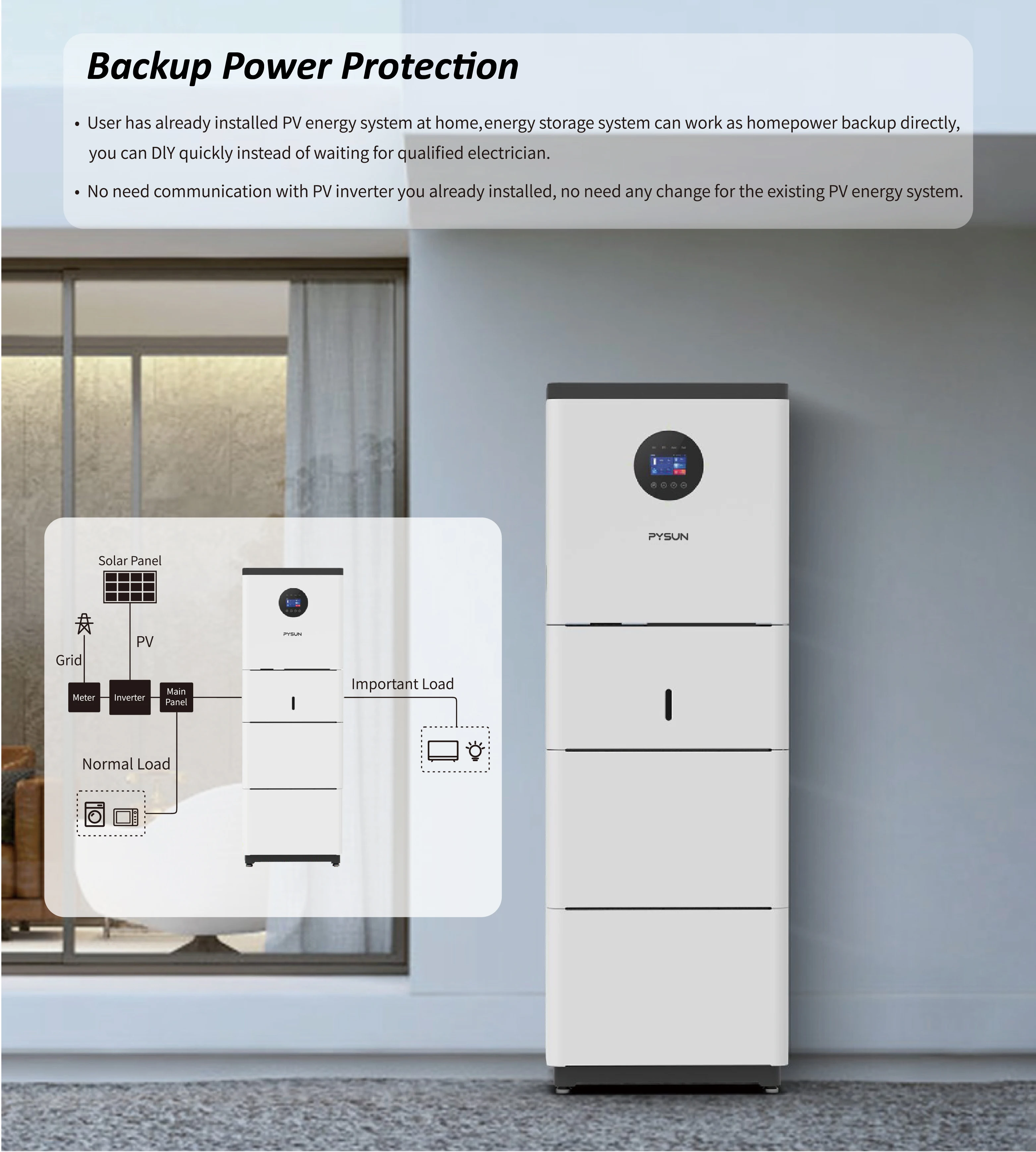 Pysun Hybrid Solar Energy Storage System 8kw To 15kw Ip65 Protected ...