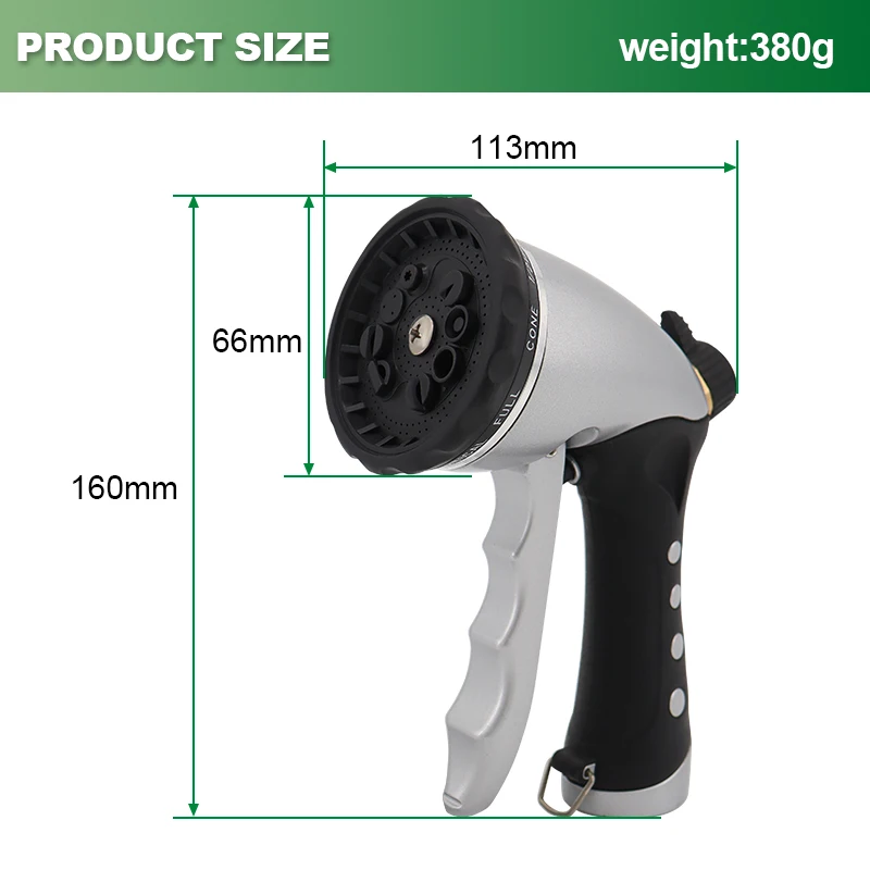 Sunshine 10 Function Adjustable Slip Resistant Garden Hose Nozzle Hand ...