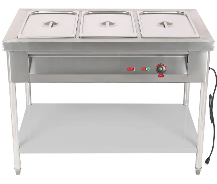 Commercial Kitchen Equipment Hot Food Display for Buffet 3 Pans Gas ...
