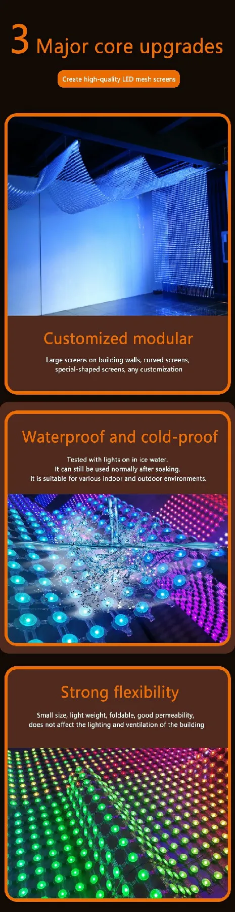 P40 Advertising Transparent LED Mesh Screen - High Brightness
