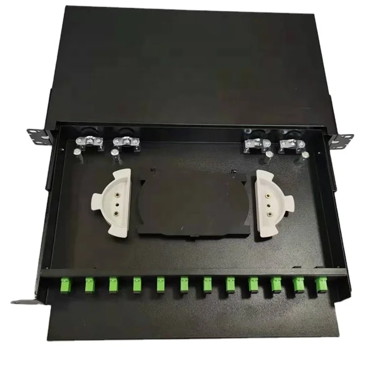 Sliding Drawer Type Fiber Optic Distribution Box 48 Ports Fiber Optic ...
