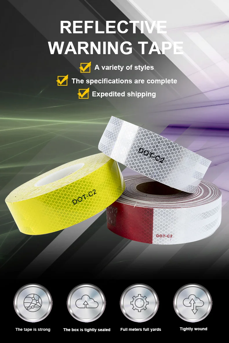 Dot-c2 Reflective Tape Conspicuity Marking Tape Red And White Trailer ...