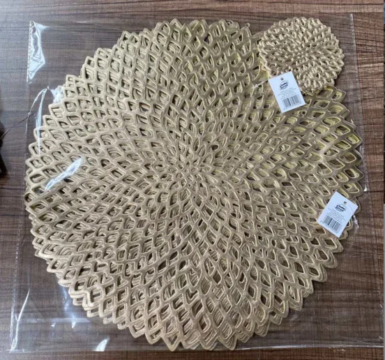 Customized Lace Shape Pvc Pressed Placemats Vinyl Colorful Placemat ...