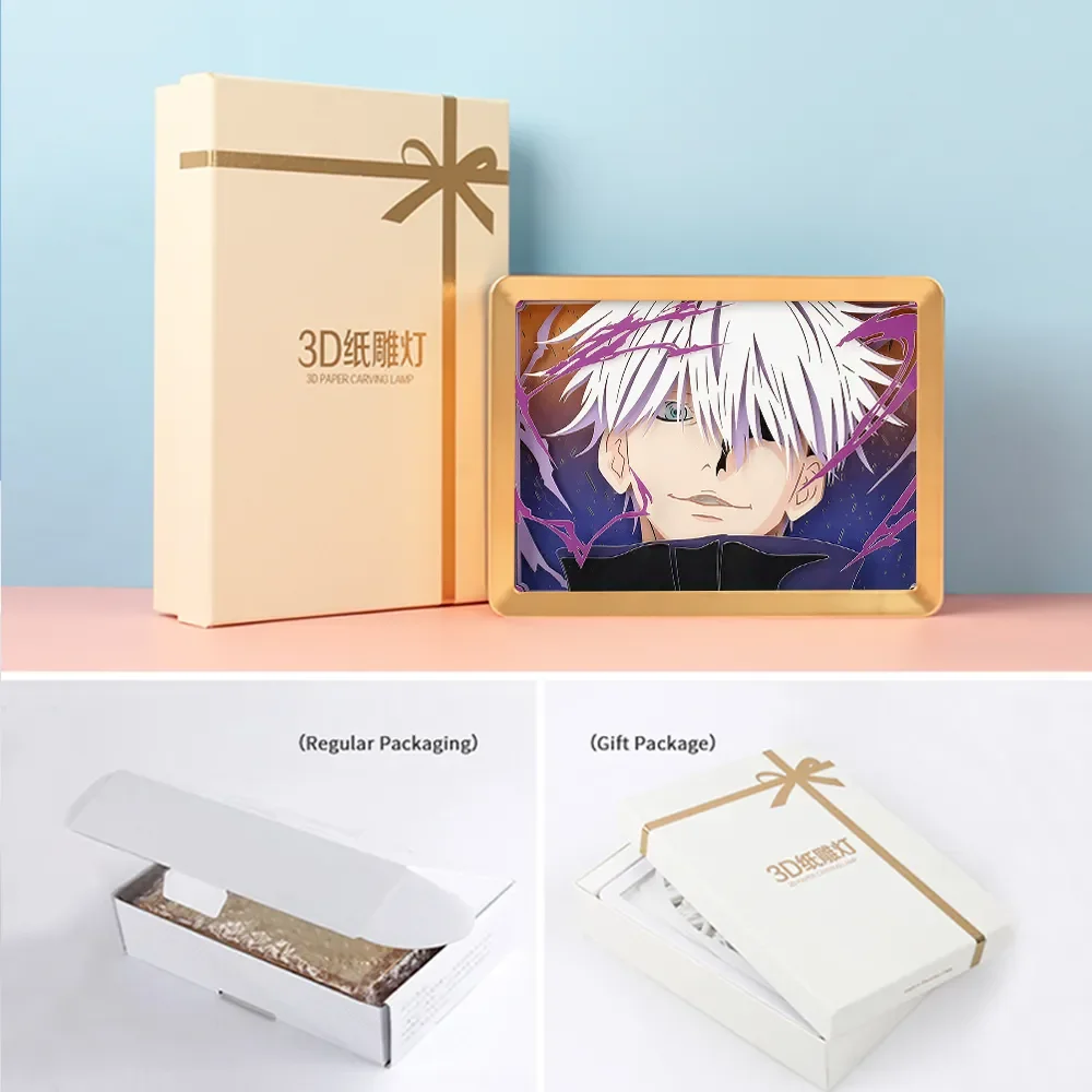 Jujutsu Kaisen Figure Set Gojo Satoru Figure Anime Paper Cut Light Box ...