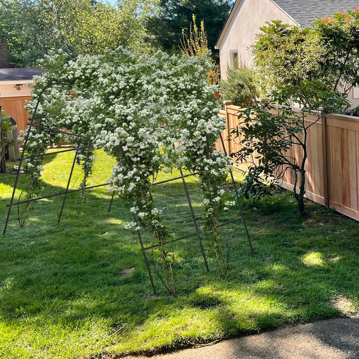 U-shaped Metal Garden Trellis Arch Plant Grow Support Frame For ...