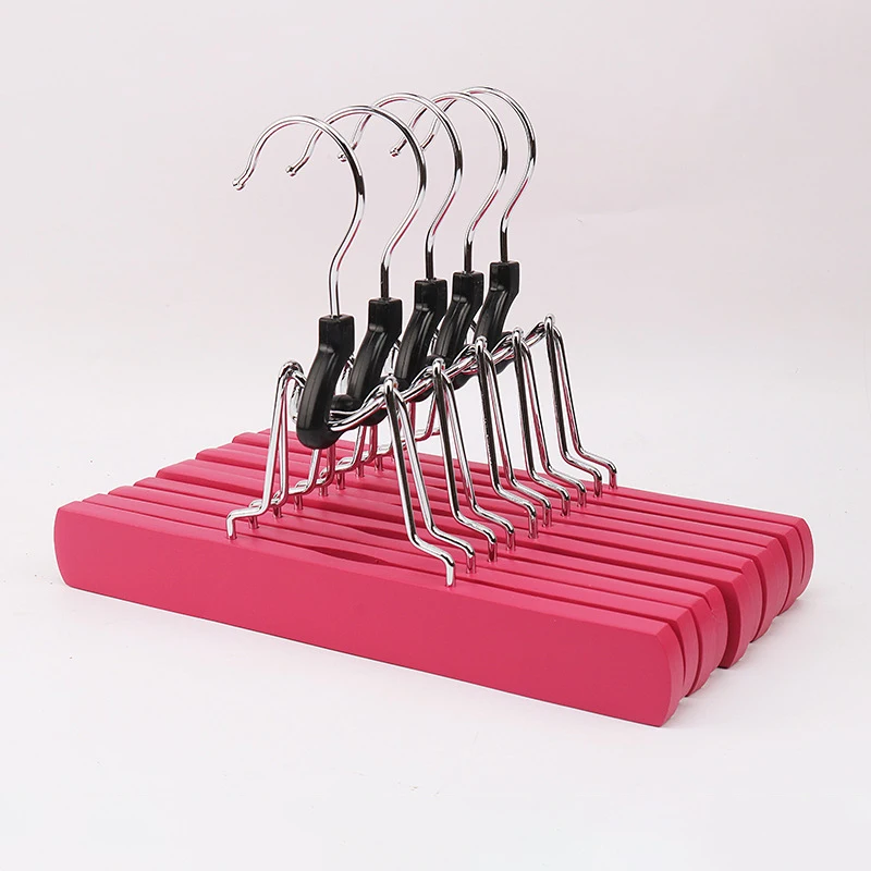 White Wood Custom Logo Manufacturer Wooden Trousers Clip Hanger Human ...