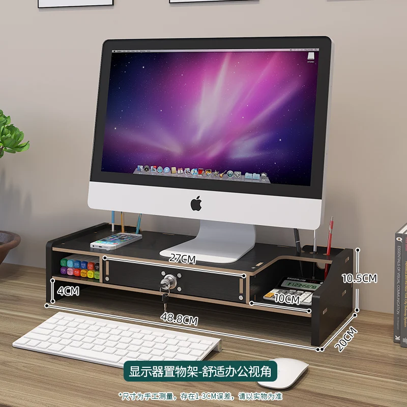 Wooden PC Monitor Riser Lap Tray Computer Laptop Table Rack Desktop ...