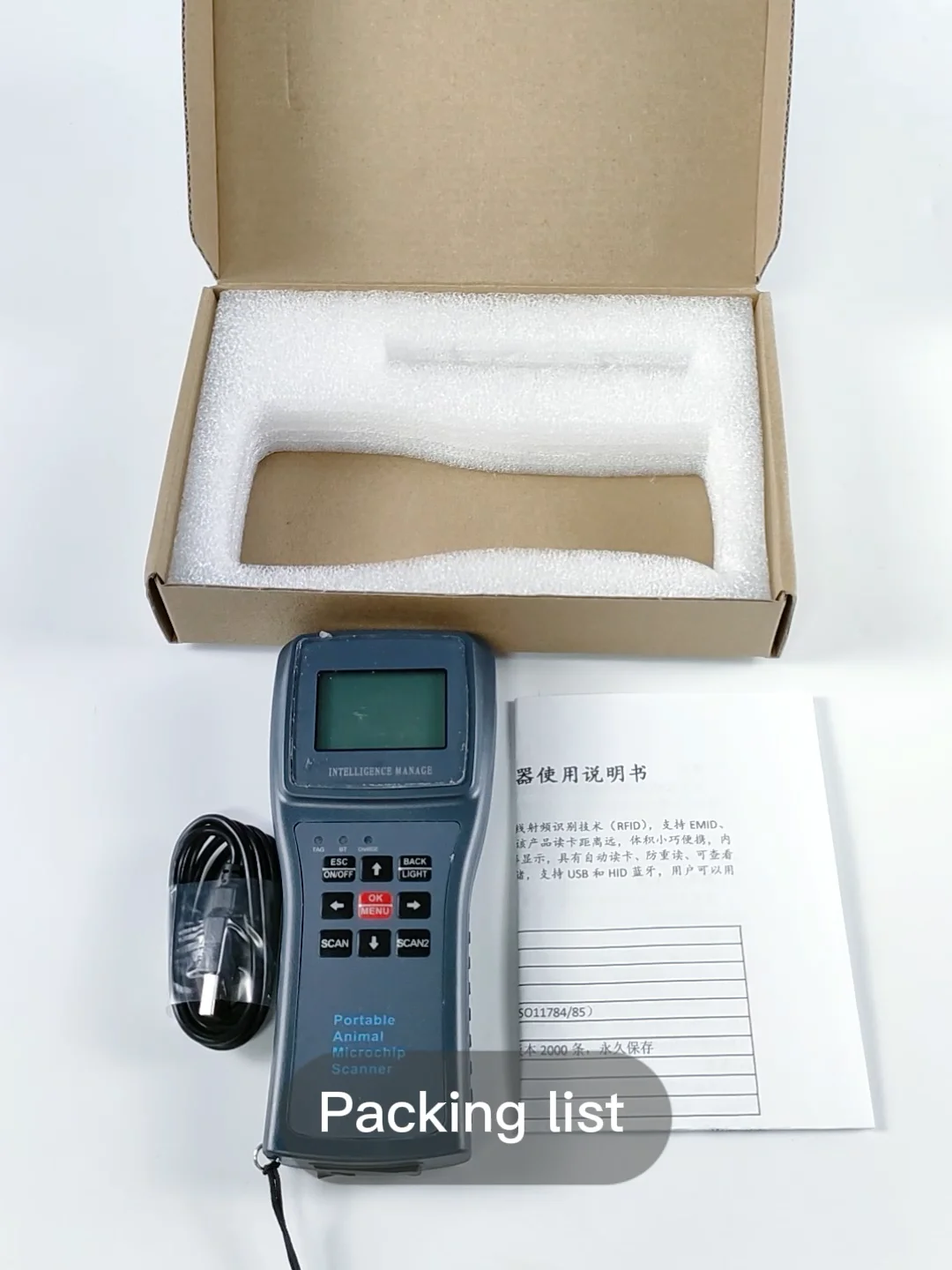 Large Oled Display Dog Cat Animal Microchip Scanner 134.2khz Pet Chip ...