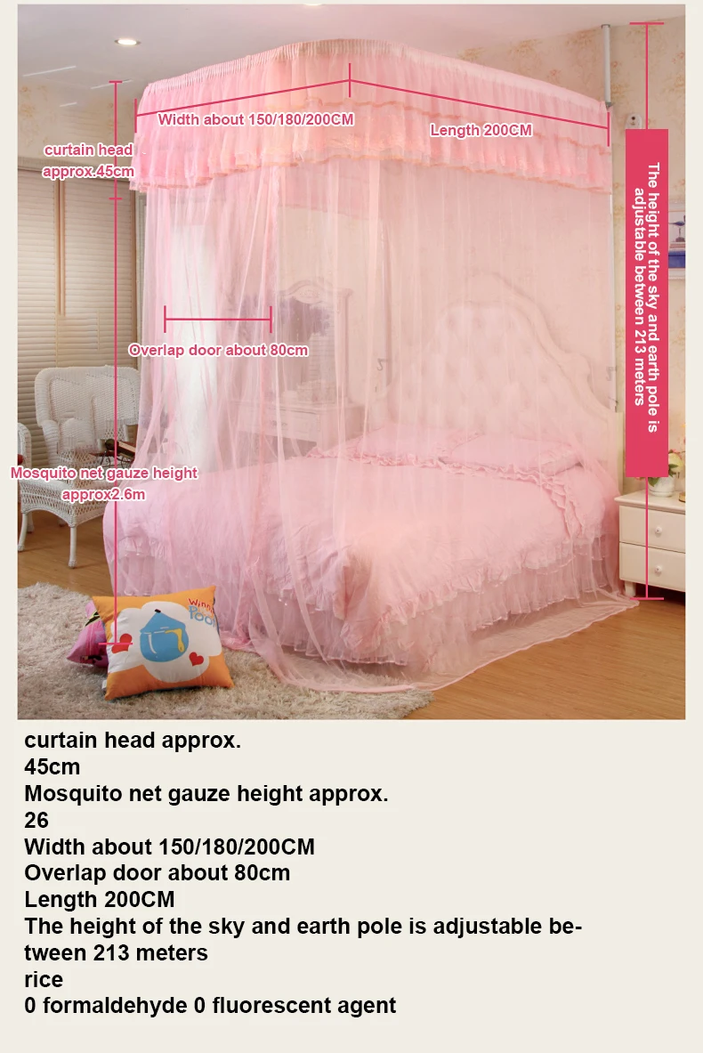 U-shaped Track Wall-free Lifting And Retractable Mosquito Net Sky And ...