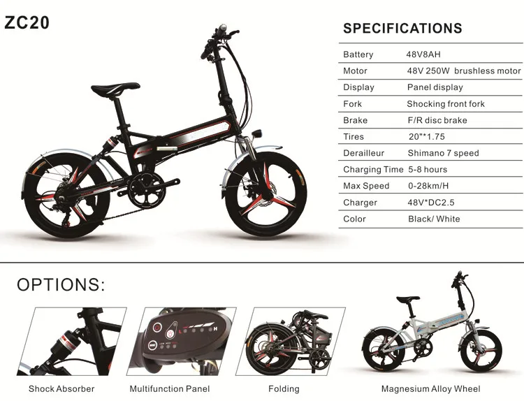 Super Handsome 20inch Folding Snow Bicycle Conjoined Rim Fat Tire Bike ...