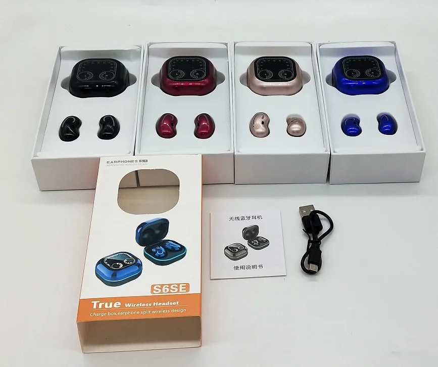 2021 S6 Se Tws Wireless Earbuds Lcd Display Breathing Light Stereo ...