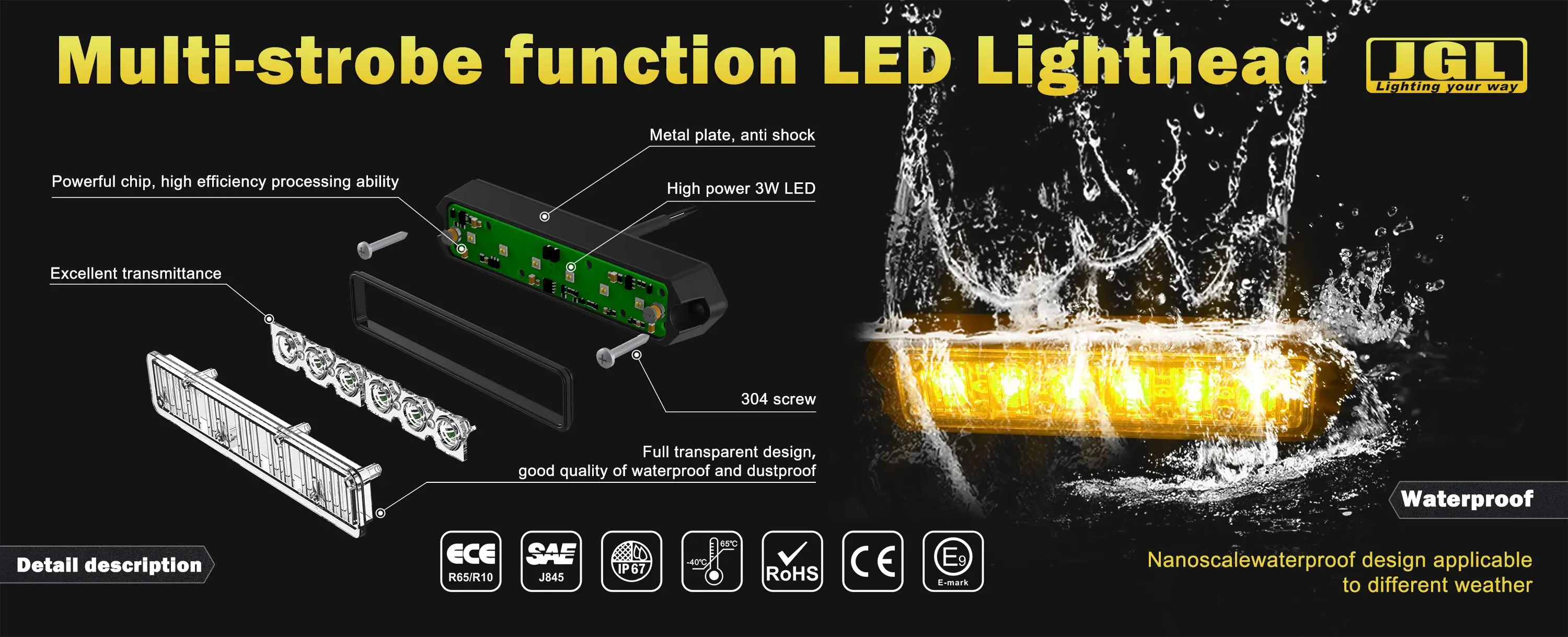 IP 67 /ECE R10/Emark Certificates Beacon Light for Trailers/trucks ...