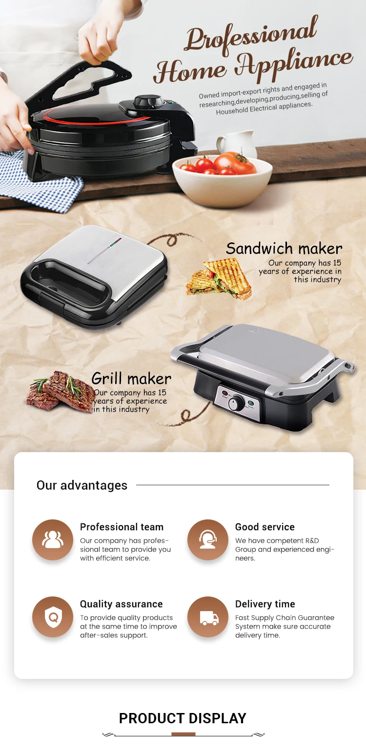 Home Food Machine Mini Snack Maker & Waffle Maker With 550w Sandwich ...