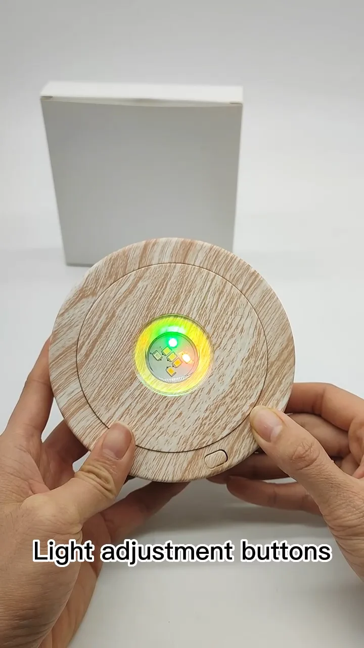 Led Crystal Light Base Rotating Multi Color White Warm White Usb Aaa ...