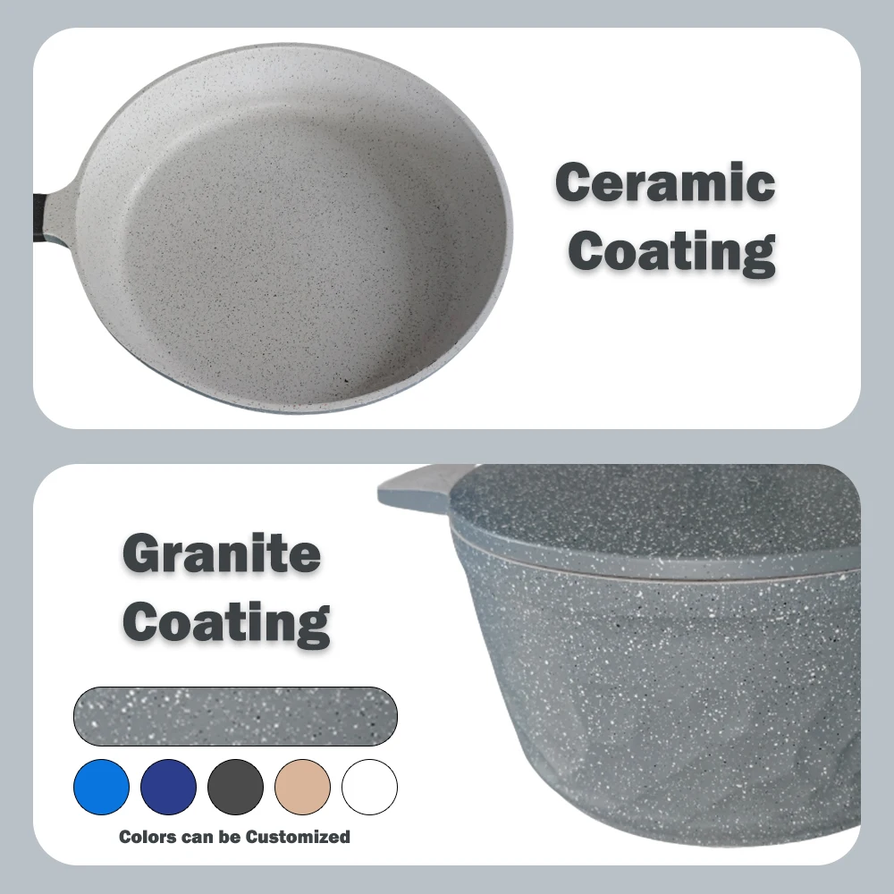 12pcs Die Cast Cookware Set - Nonstick, Durable, and Versatile