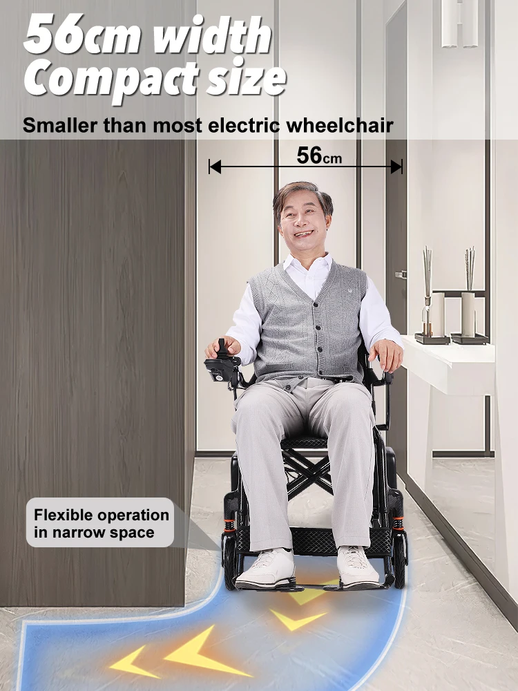 Handicap Motorized Powerful Electric Wheelchair Portable Foldable ...