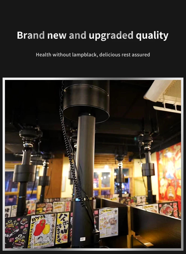 Barbeque Hotpot Restaurant Grill Smoke Extractor With Fire Damper And ...