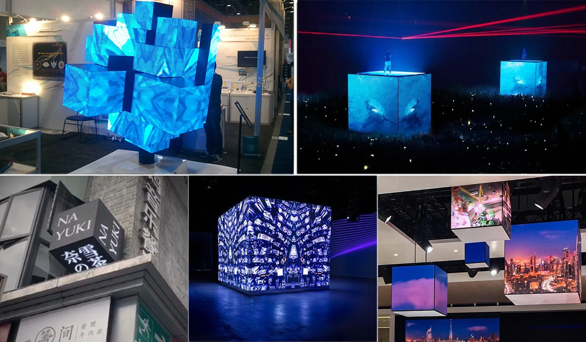 LED Cube Display - High Resolution 3D Advertising Signage