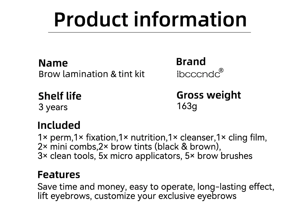 Professional Semi-Permanent Brow Lamination and Tint Lash Lift Kit ...