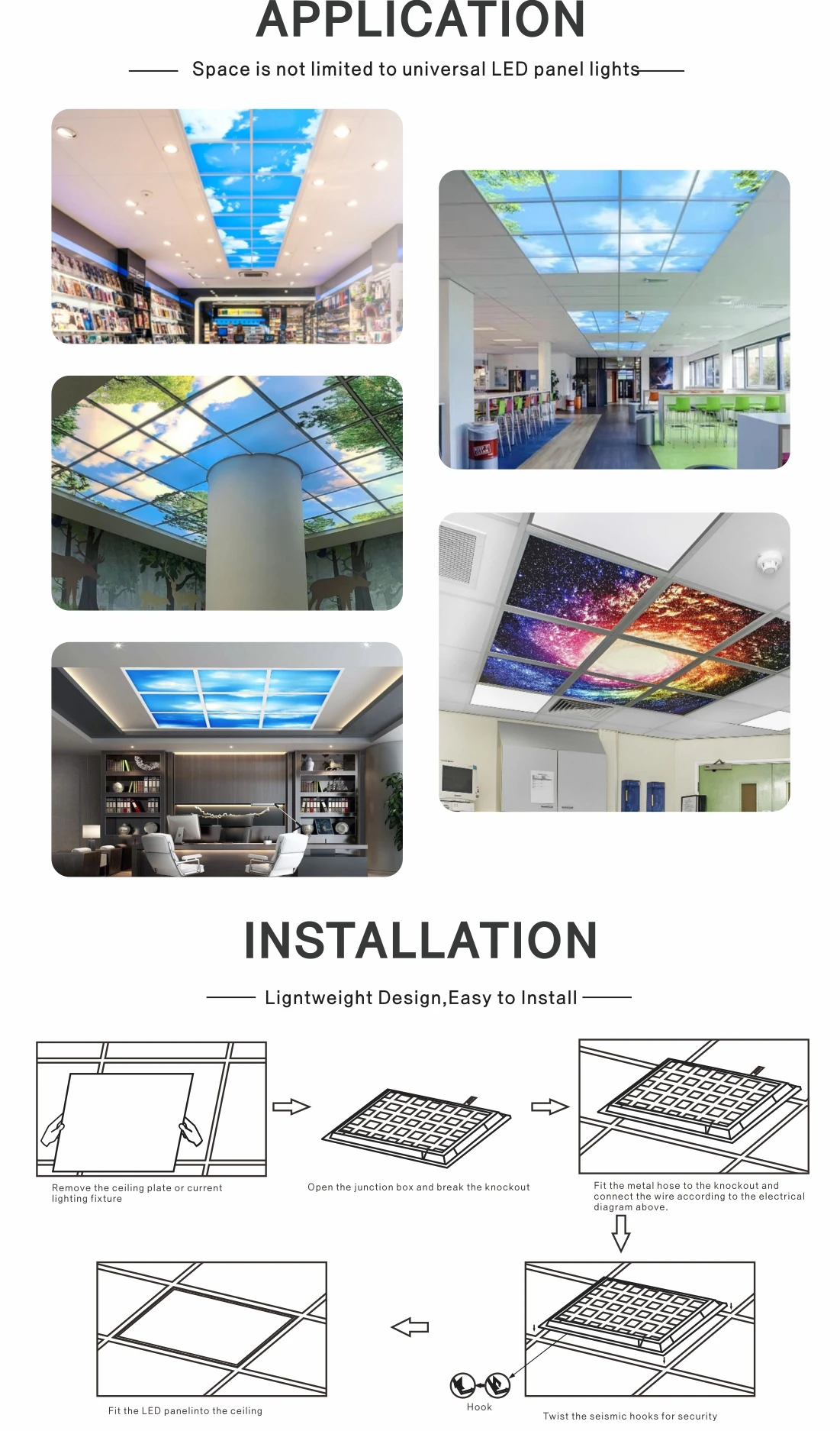 Indoor Decorative Roof Artificial Skylights - LED Blue Sky