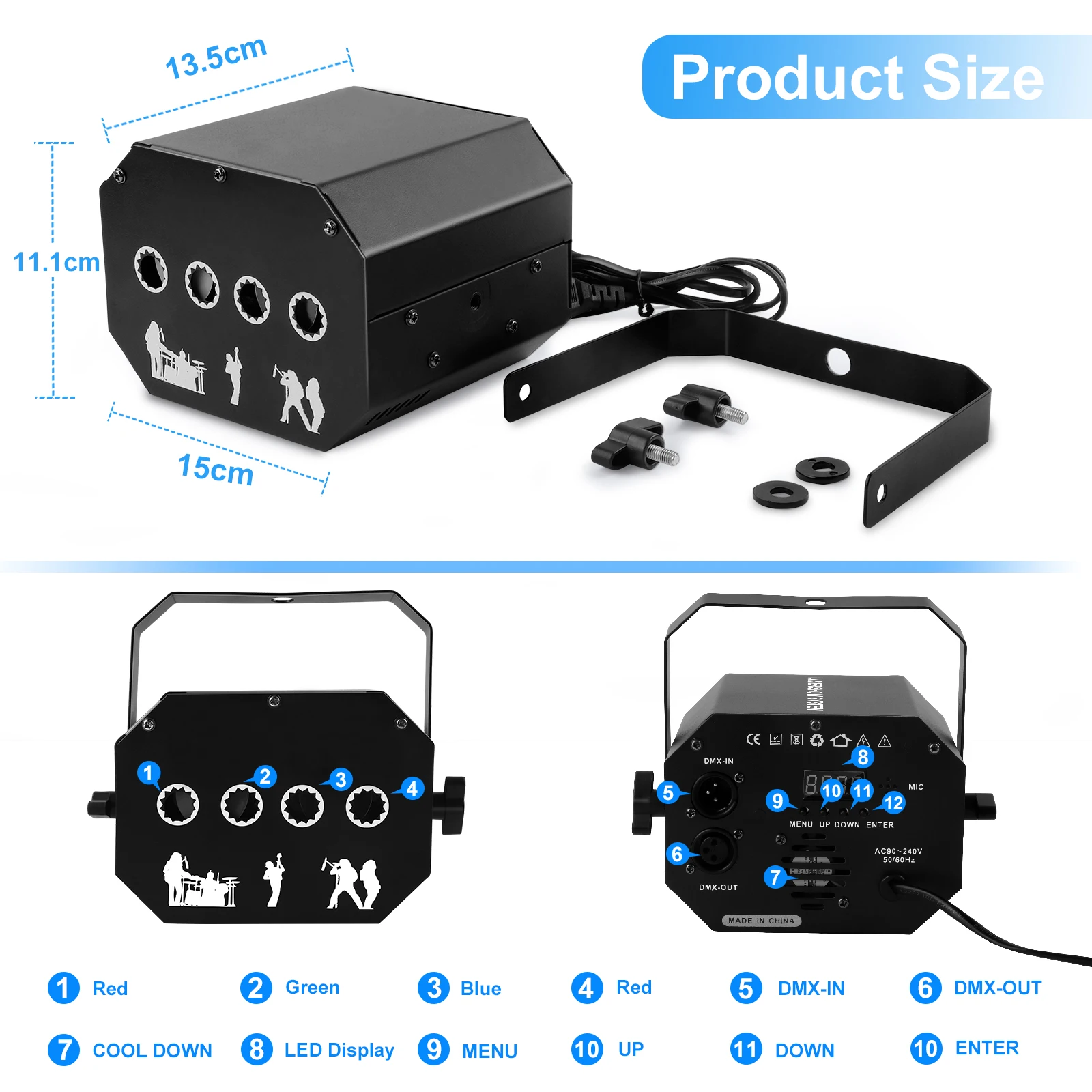 RGB Four-hole Starry Sky Stage Light KTV LED Disco Nightclub Scanning Laser Light| Alibaba.com