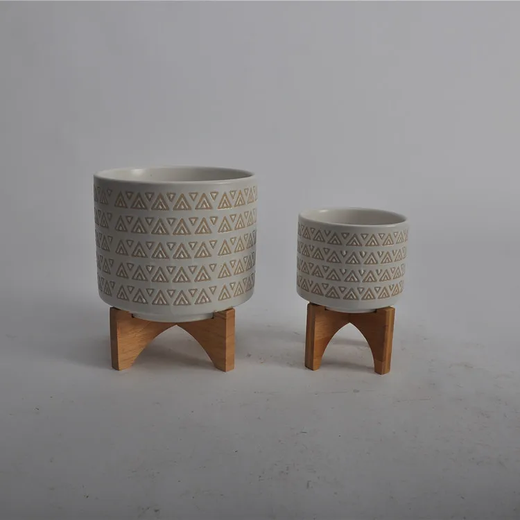 Decorative Ceramic Pots for Indoor Plants - Bunga Geometris
