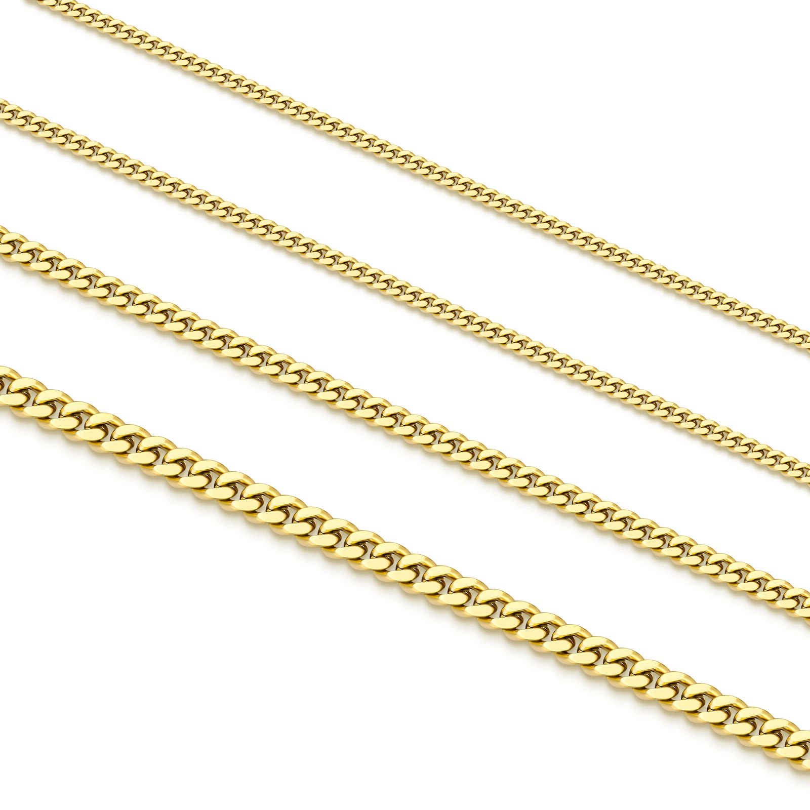 Gold Plated Cuban Link Chain Necklace for Men & Boys | 14K & 18K ...