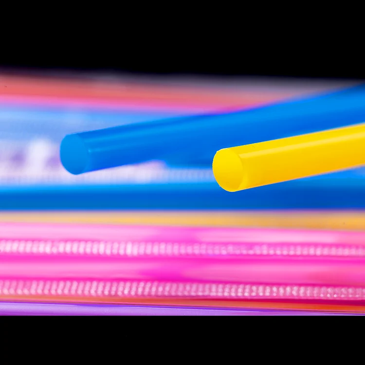 Disposable Plastic Drinking Straws Independent Wrapped Juice Flexible ...