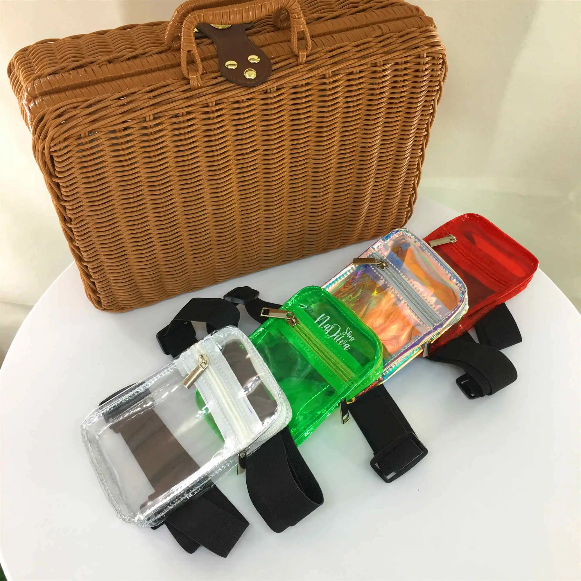 8" Clear PVC Waterproof Holographic Drop Leg Thigh Bag