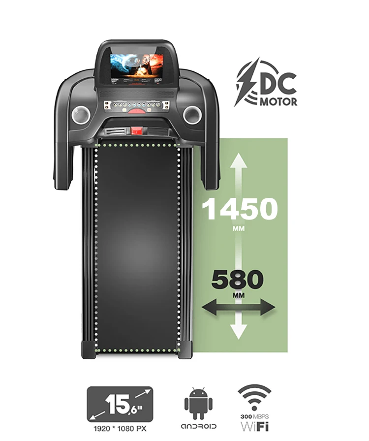 2025 YPOO Light Commercial Treadmill Big Led Screen Electric Gym ...