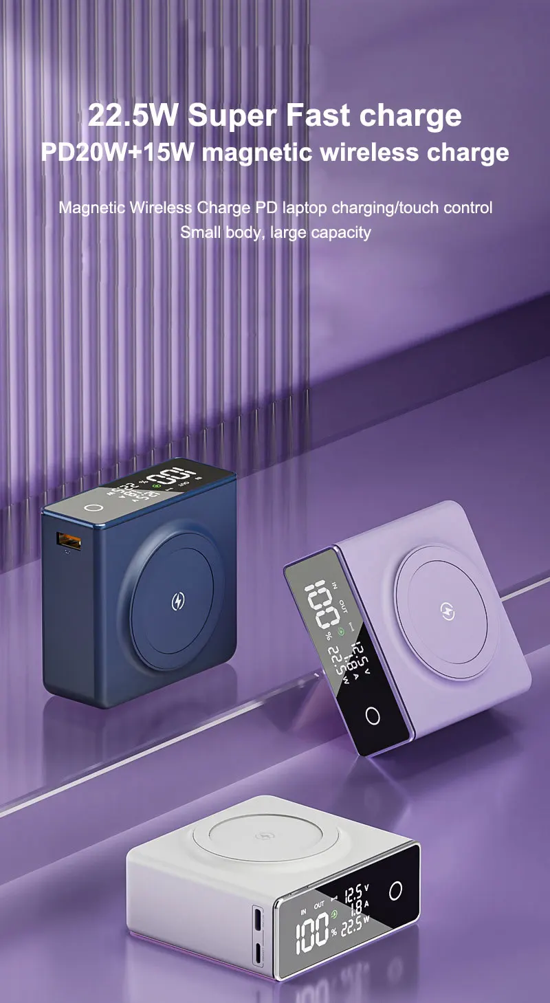 Mini 20000mah Slim Portable Power Bank With Fast Pd 20w Led Display ...