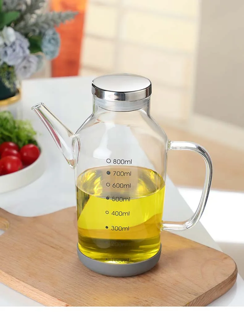 Custom Made Hand Blown Whole-scale Clear Borosilicate Glass Olive Oil ...