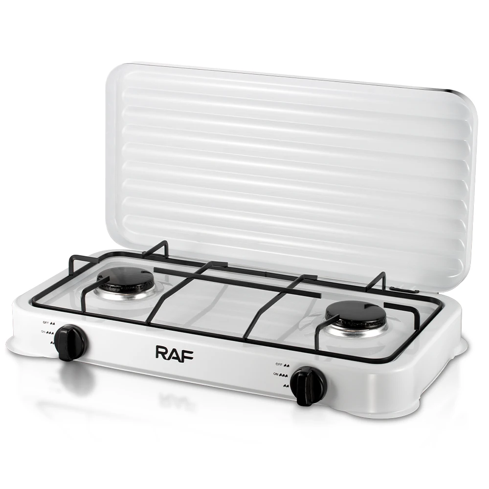 RAF Quality Stainless Iron Desktop Cooktop - Dual Gas Burners