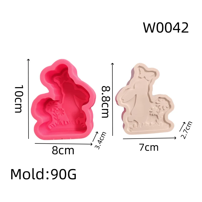 Rabbit Kisses Butterfly Plaster Silicone Mold Spring Flower Rabbit ...