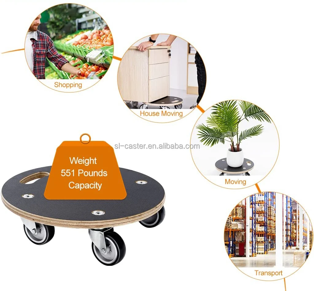 551lbs Wood Transportation Platform Dolly - Versatile & Durable
