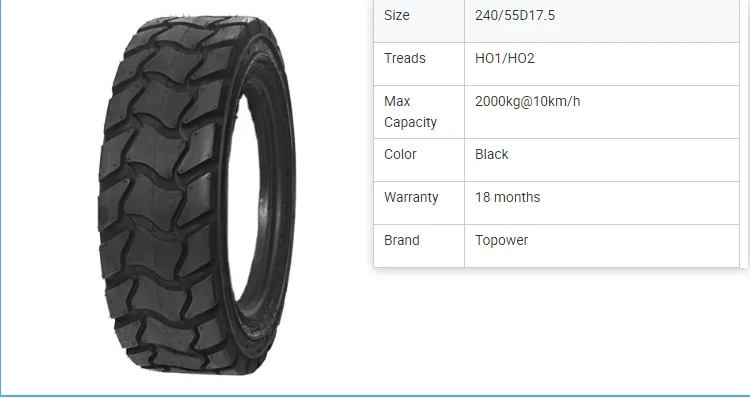 Boomlift Solid Tire for JLG E450AJ 240/55D17.5 - Durable & Reliable