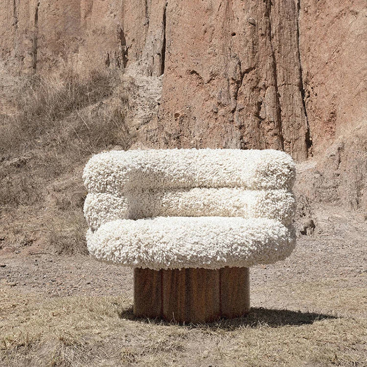 Commercial Grade Sheep Fur Lounge Chair | Retail Fit-Out Furniture ...