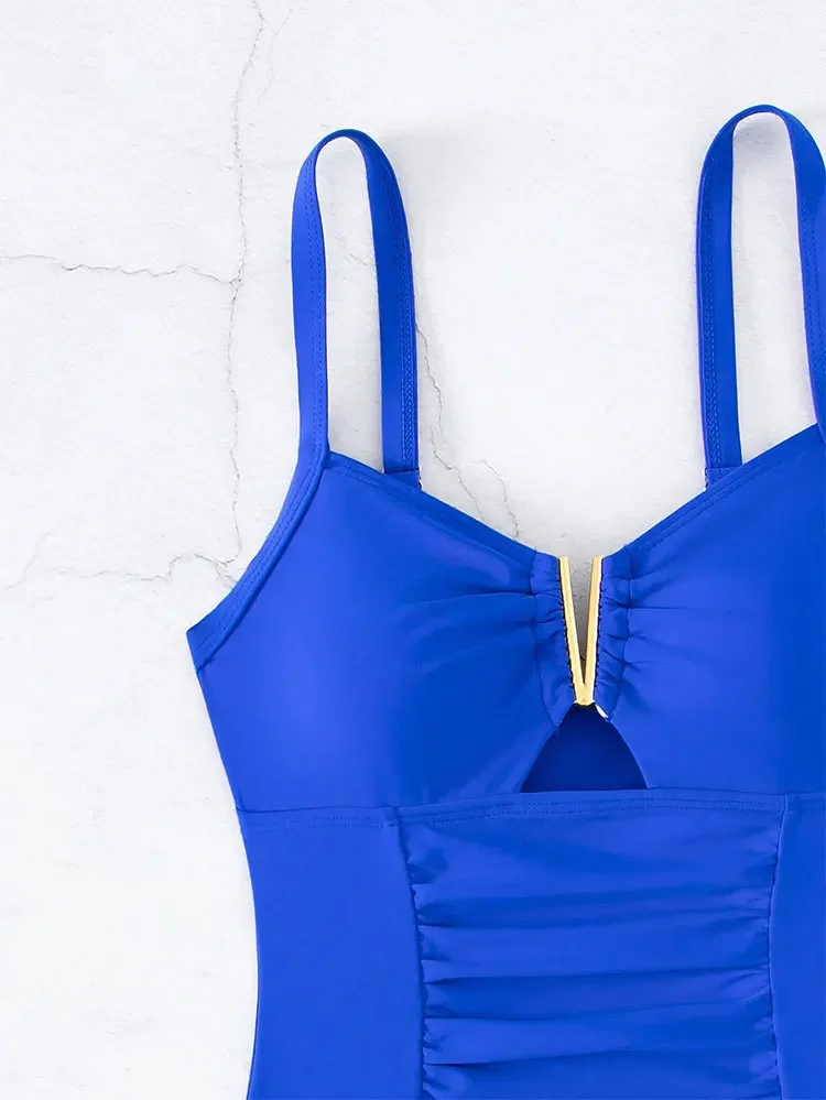 Women One Piece Swimsuit 2024 Summer Ladies Sexy Cut Out Bathing Suits ...